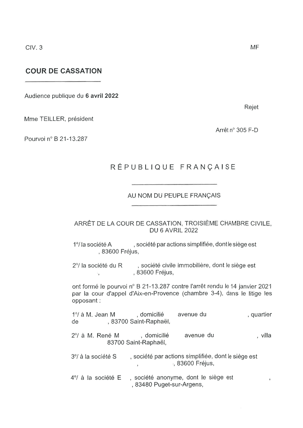 Arrêt de la Cour de cassation du 6 avril 2022 - Bonnemain Avocats